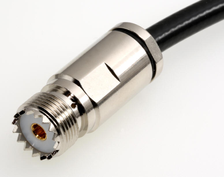 Solder ''PL / UHF'' female connector for 7mm coaxial cables